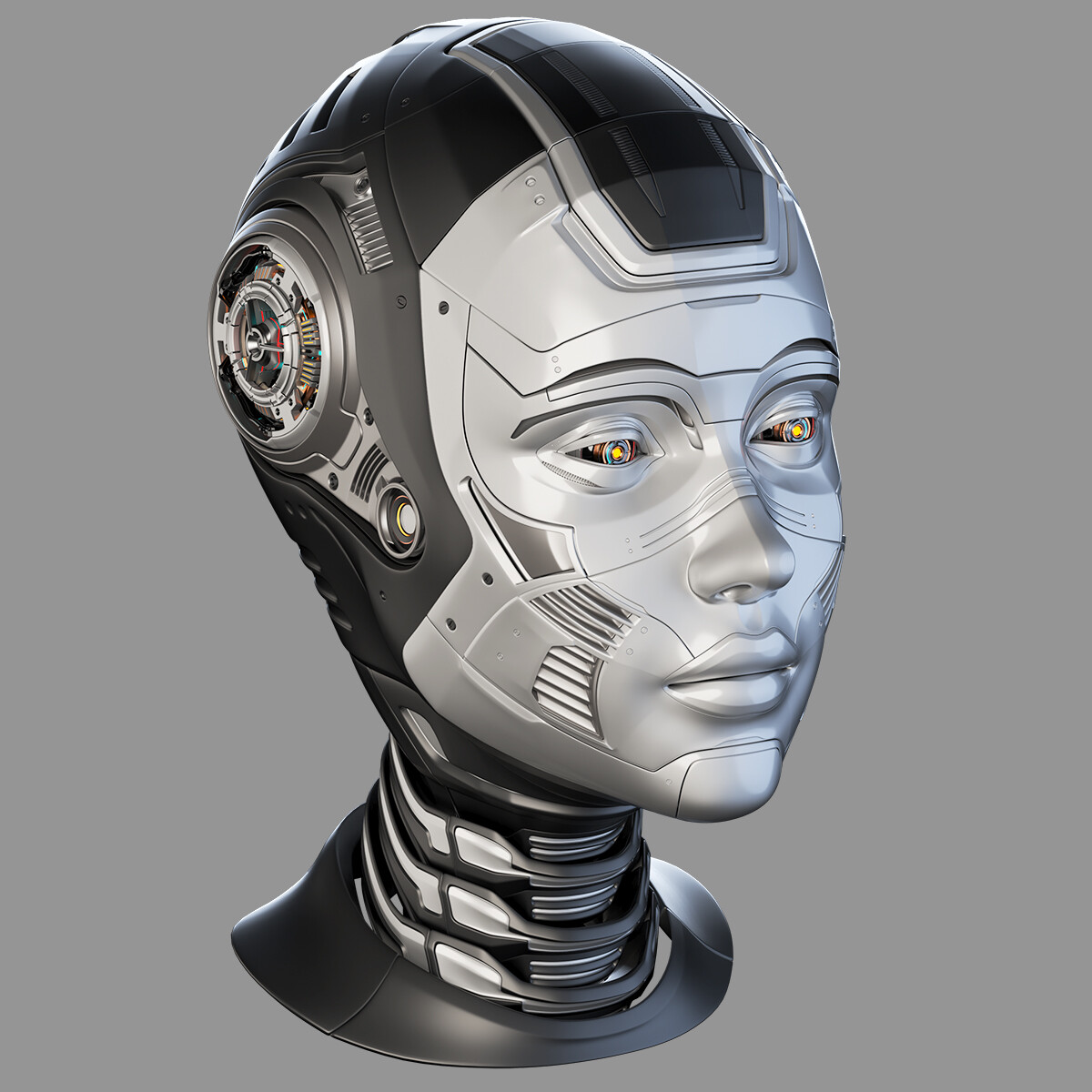 ArtStation - Cyborg Female Head (Advanced 3d Model) | Resources