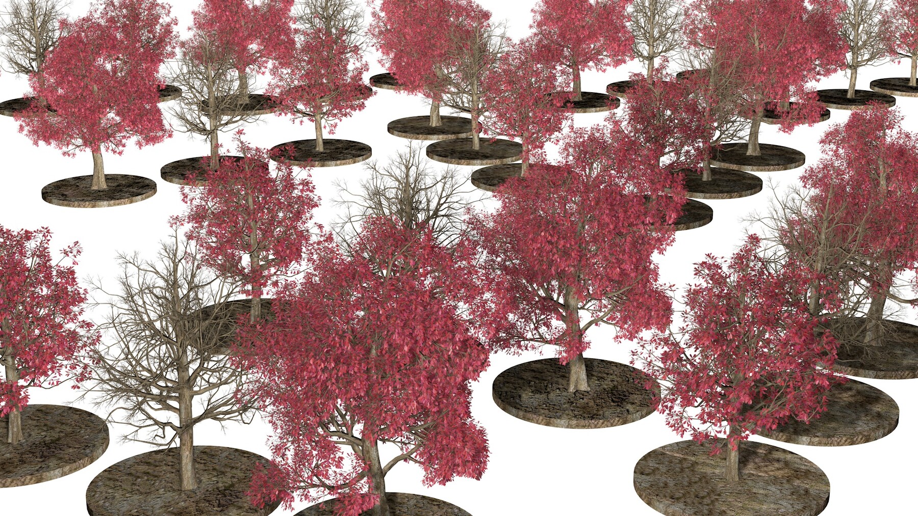 ArtStation - Three Pink trees v2 | Resources