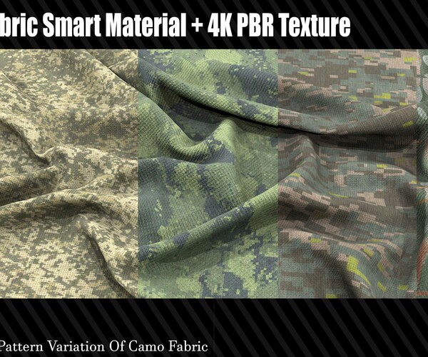 ArtStation - 50 Camo Fabric Smart Material + 4K PBR Texture | Game Assets