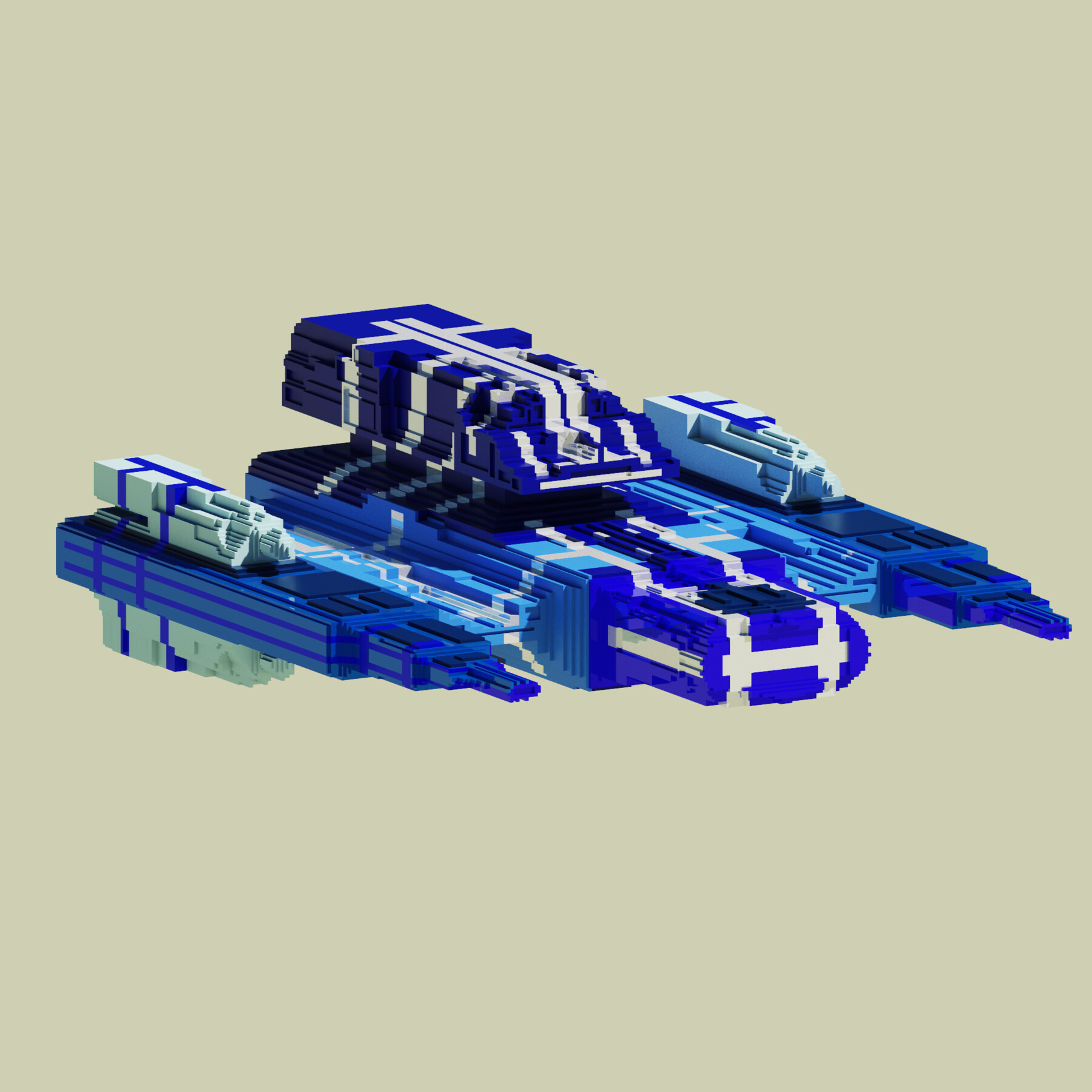 ArtStation - 3d voxel space ship | Game Assets