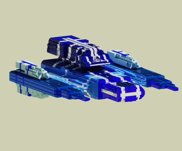 ArtStation - 3d voxel space ship | Game Assets