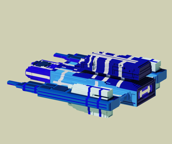 ArtStation - 3d voxel space ship | Game Assets