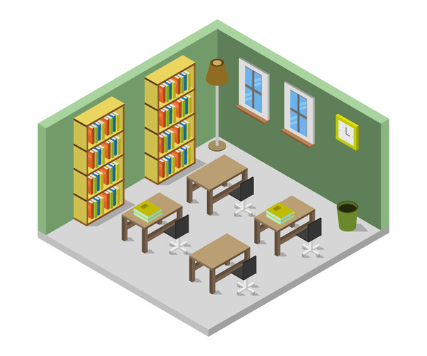 ArtStation - Isometric library | Artworks