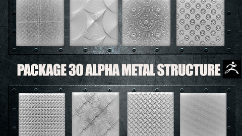 ArtStation - Package 30 Alpha metal structure. | Brushes