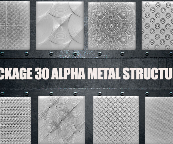 ArtStation - Package 30 Alpha metal structure. | Brushes
