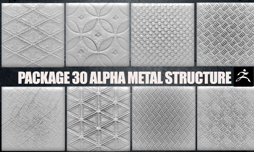 ArtStation - Package 30 Alpha metal structure. | Brushes