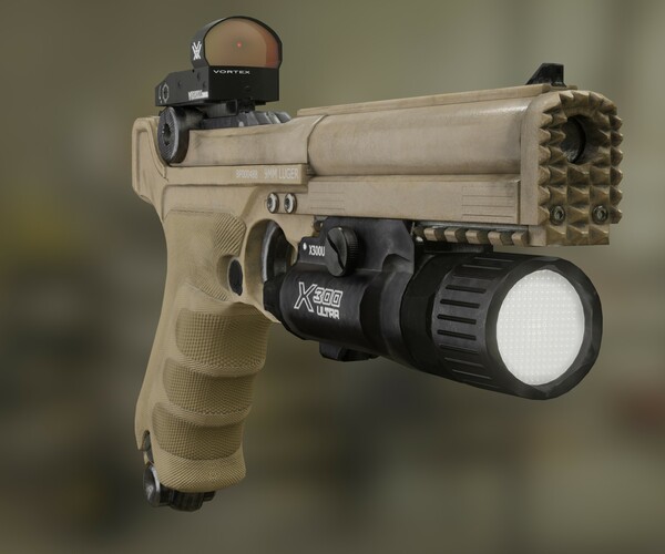 ArtStation - Luger P08 Desert Tacticool | Game Assets