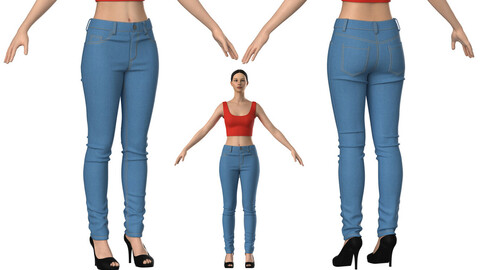 ArtStation - Womens Jeans Pants (Marvelous Designer / Clo 3D project ...