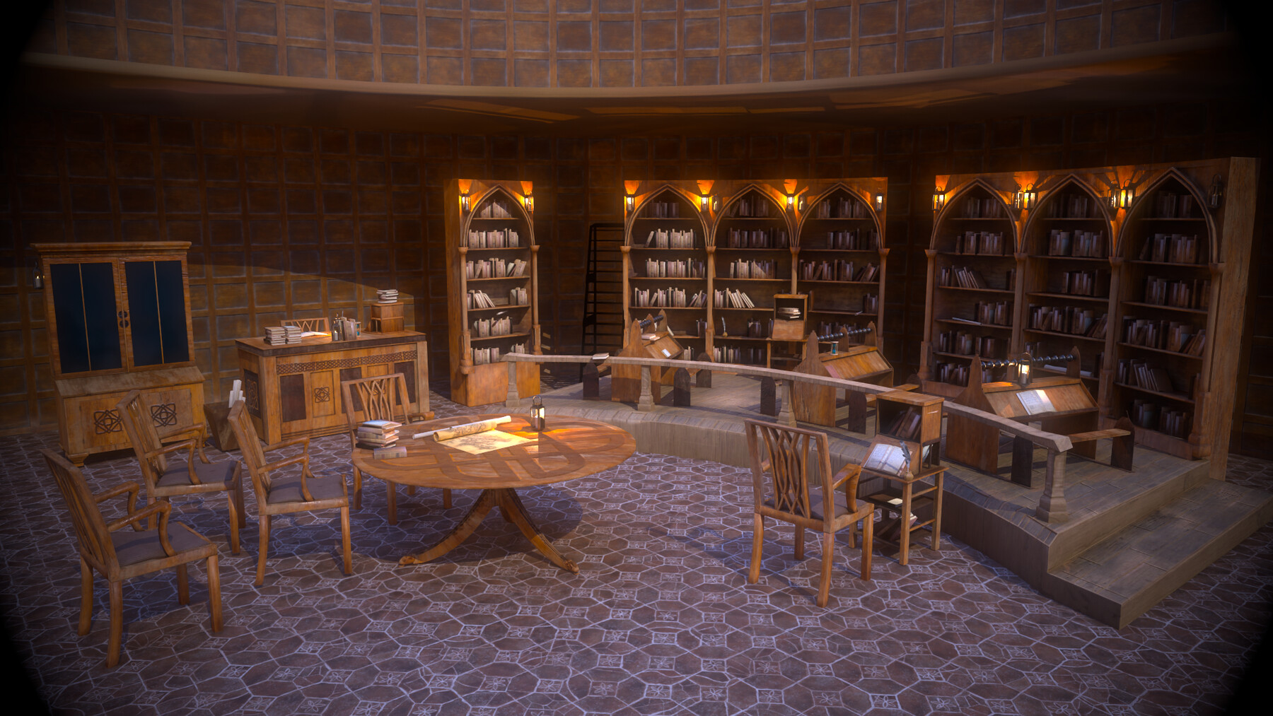 ArtStation - Medieval Library Model Pack Rustic Low-poly 3D model ...