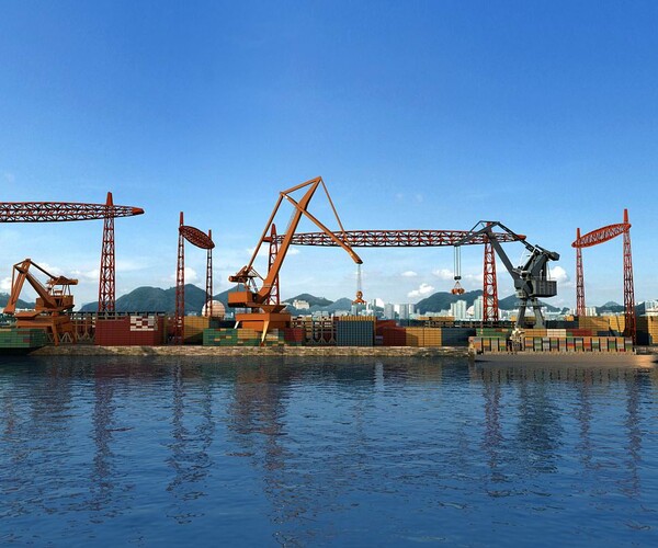ArtStation - Dock warehouse loading and unloading crane | Resources