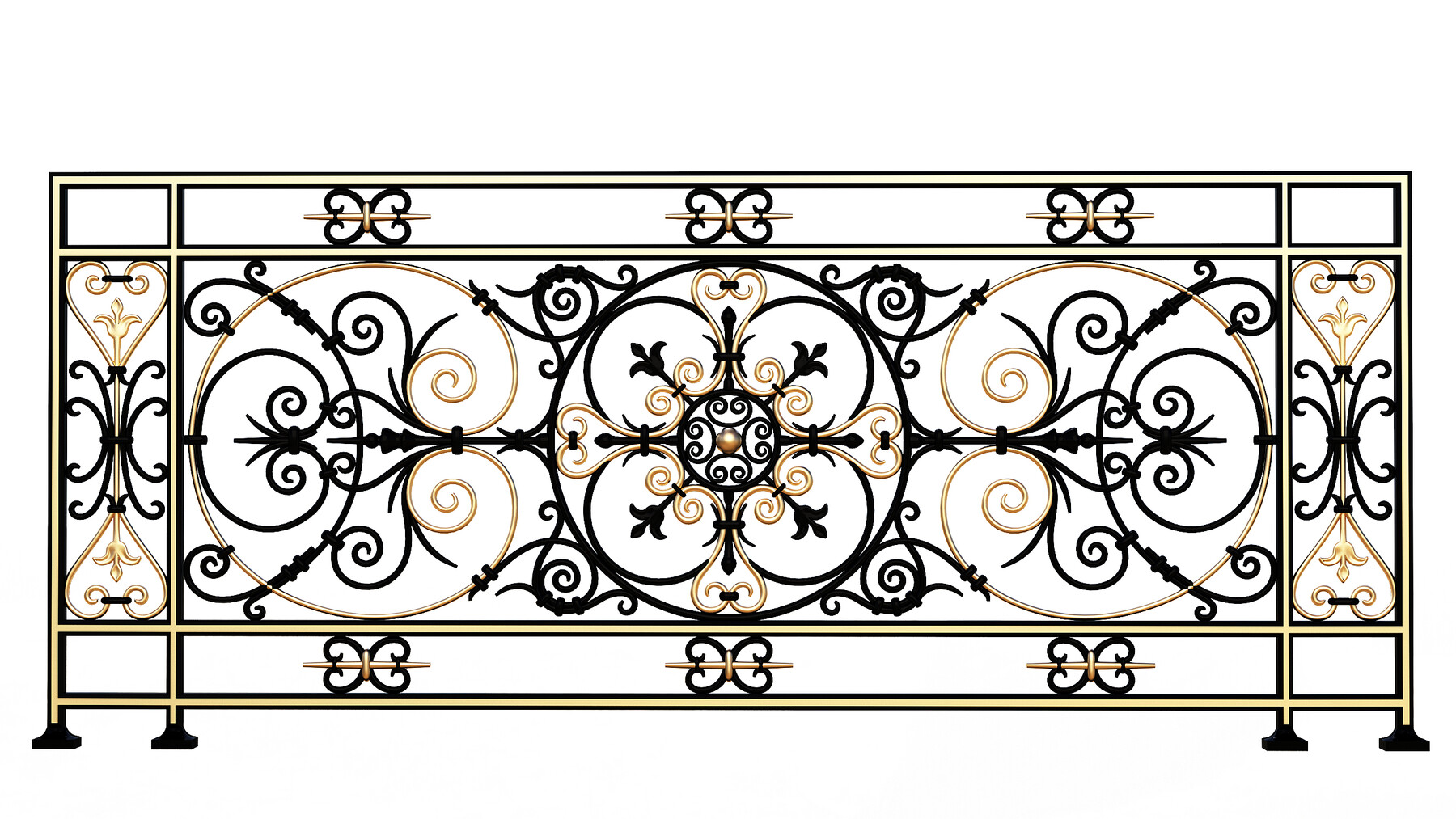 ArtStation - Forging Iron Forged Balcony Railing Baroque | Resources