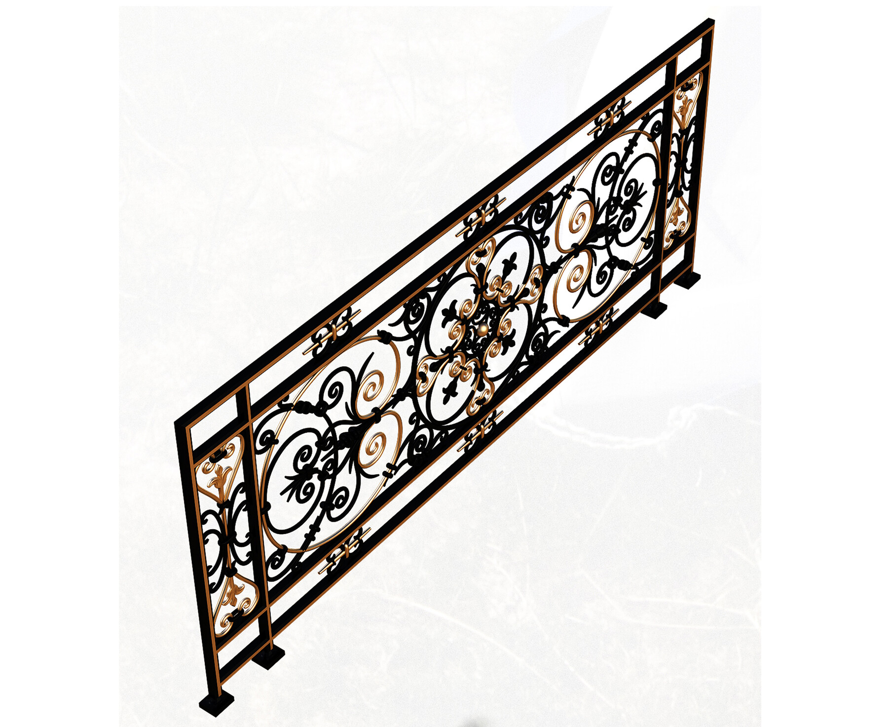 ArtStation - Forging Iron Forged Balcony Railing Baroque | Resources