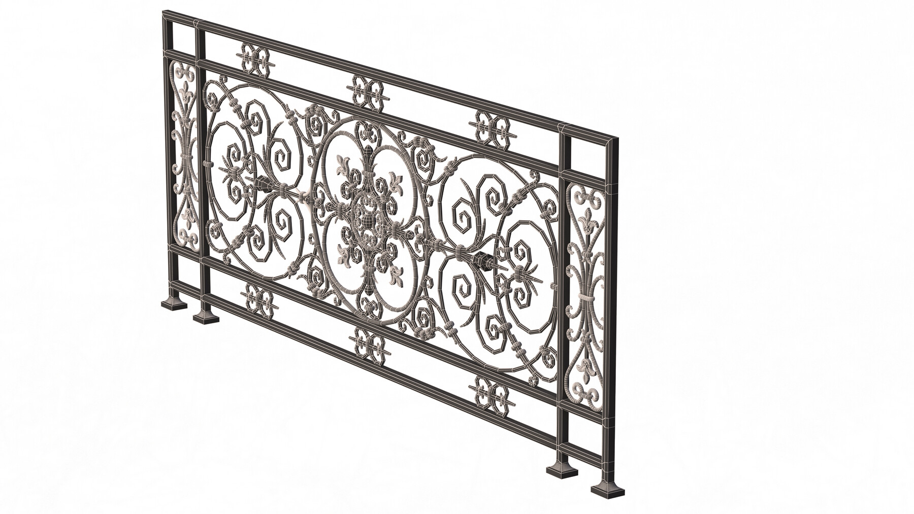 ArtStation - Forging Iron Forged Balcony Railing Baroque | Resources