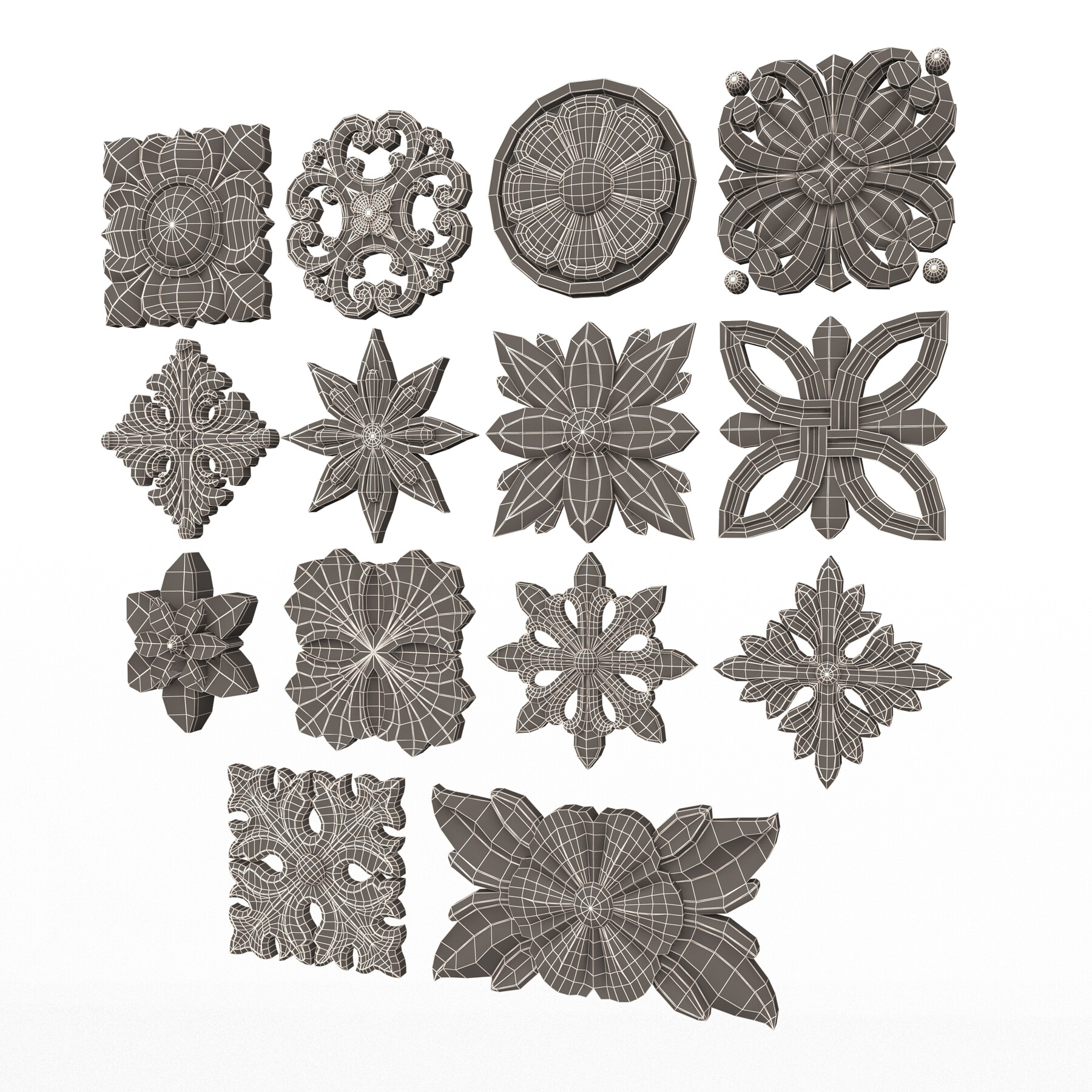 ArtStation - Rosette Carved Collection CNC | Resources