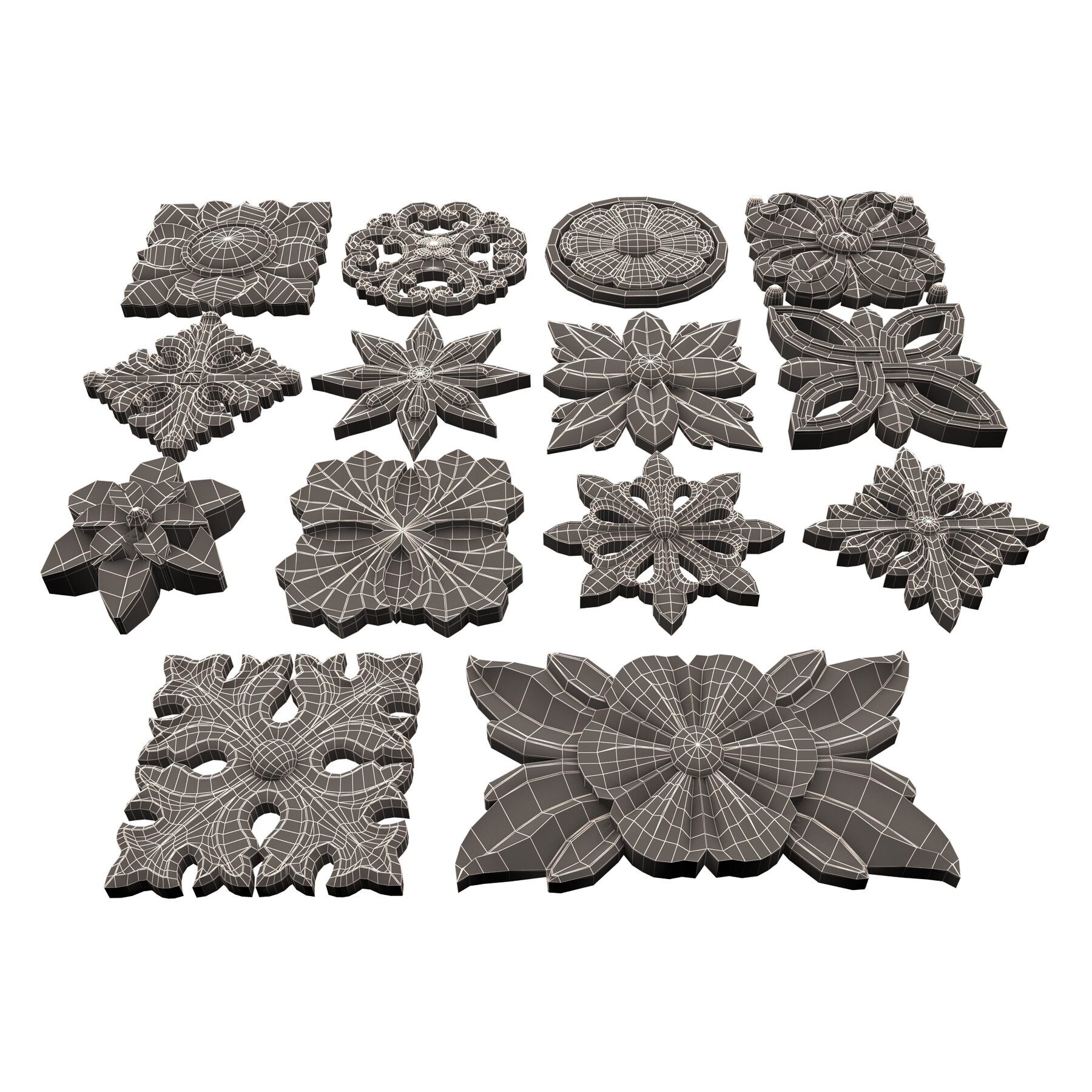 ArtStation - Rosette Carved Collection CNC | Resources