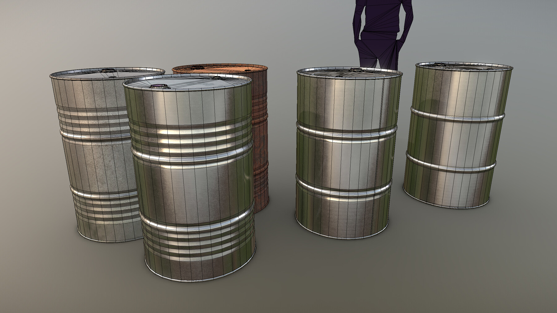 ArtStation - Cargo Iron Barrels 200L Steel | Game Assets