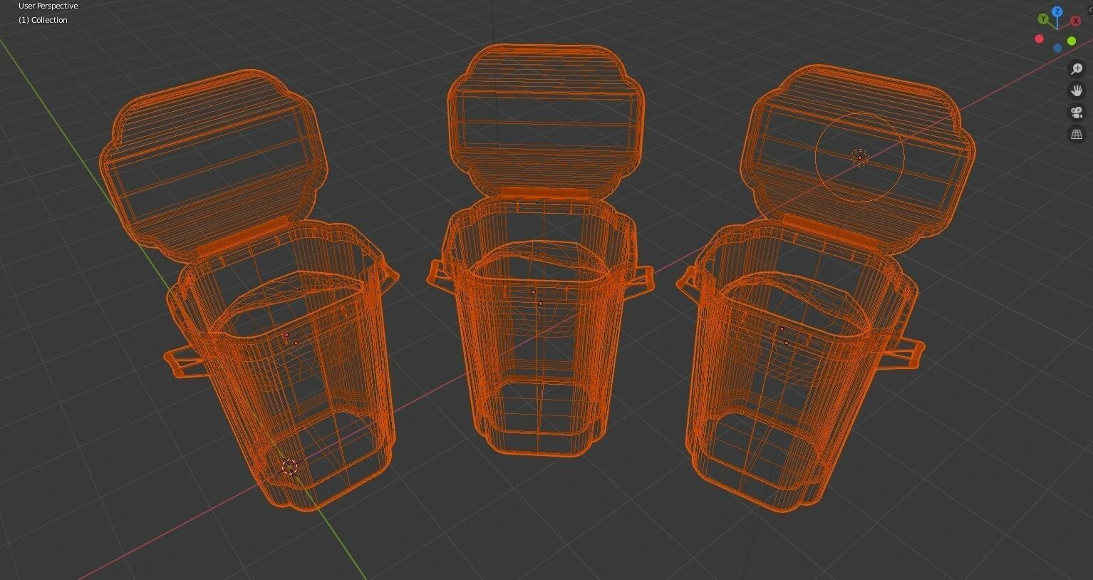 ArtStation - Trash Bin 3D Model Set | Game Assets