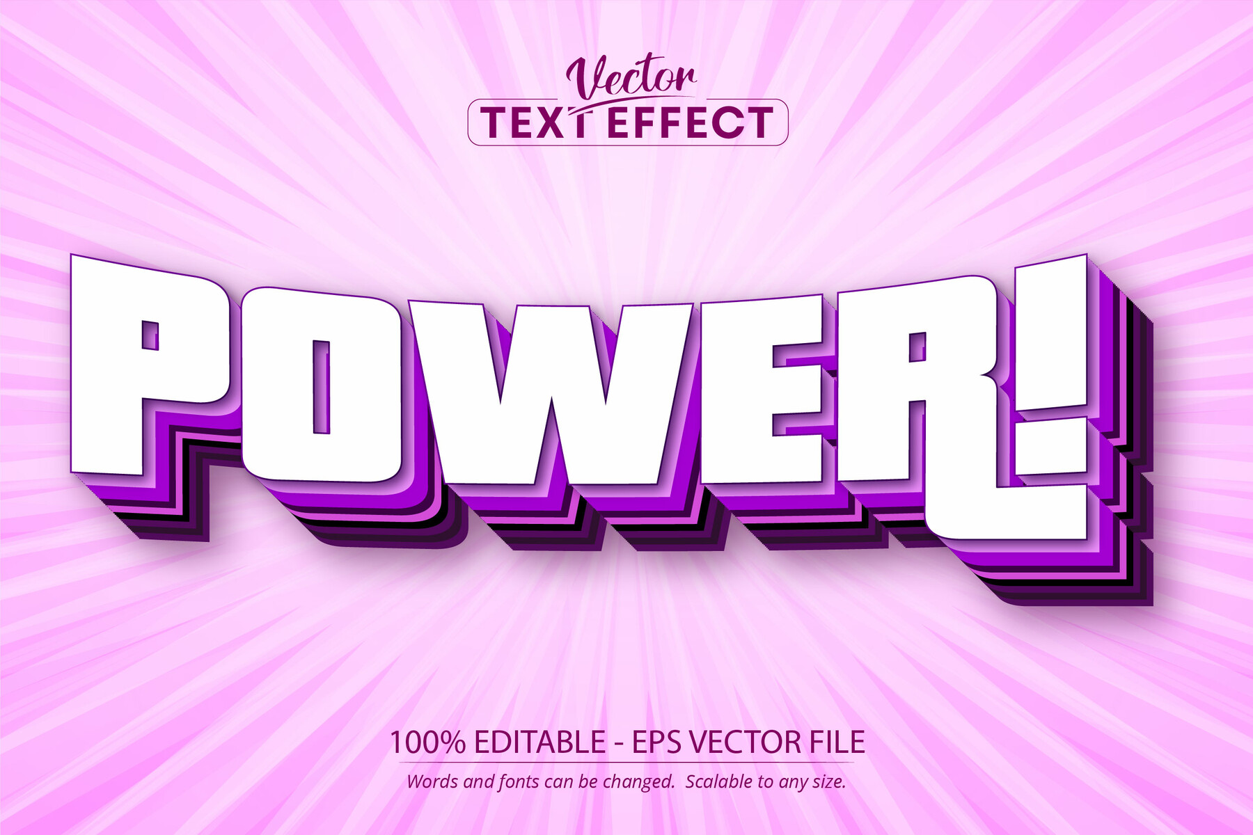 ArtStation - Power text, cartoon style editable text effect | Artworks