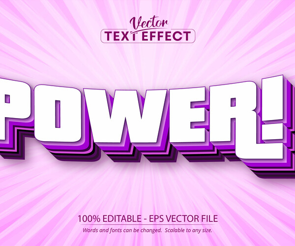 ArtStation - Power text, cartoon style editable text effect | Artworks