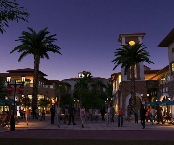 ArtStation - Leisure Commercial Street Night Scene 01 | Resources
