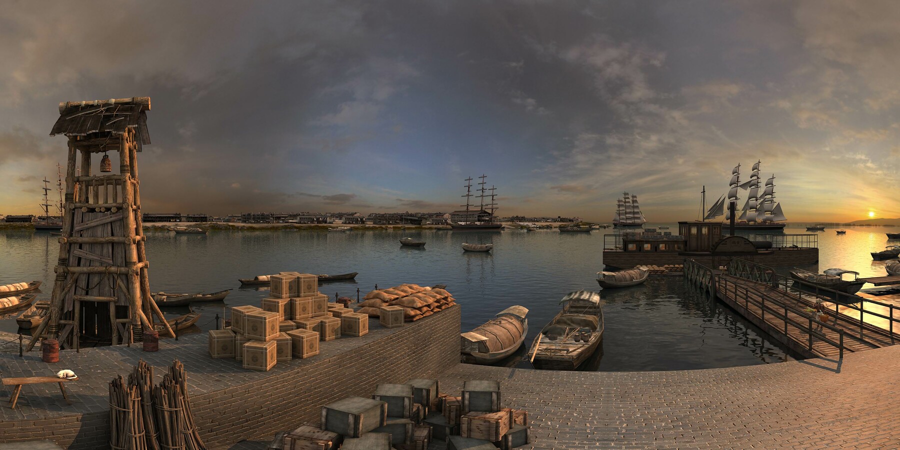 ArtStation - China Qing Dynasty - Wharf - Port Trade 03 | Resources