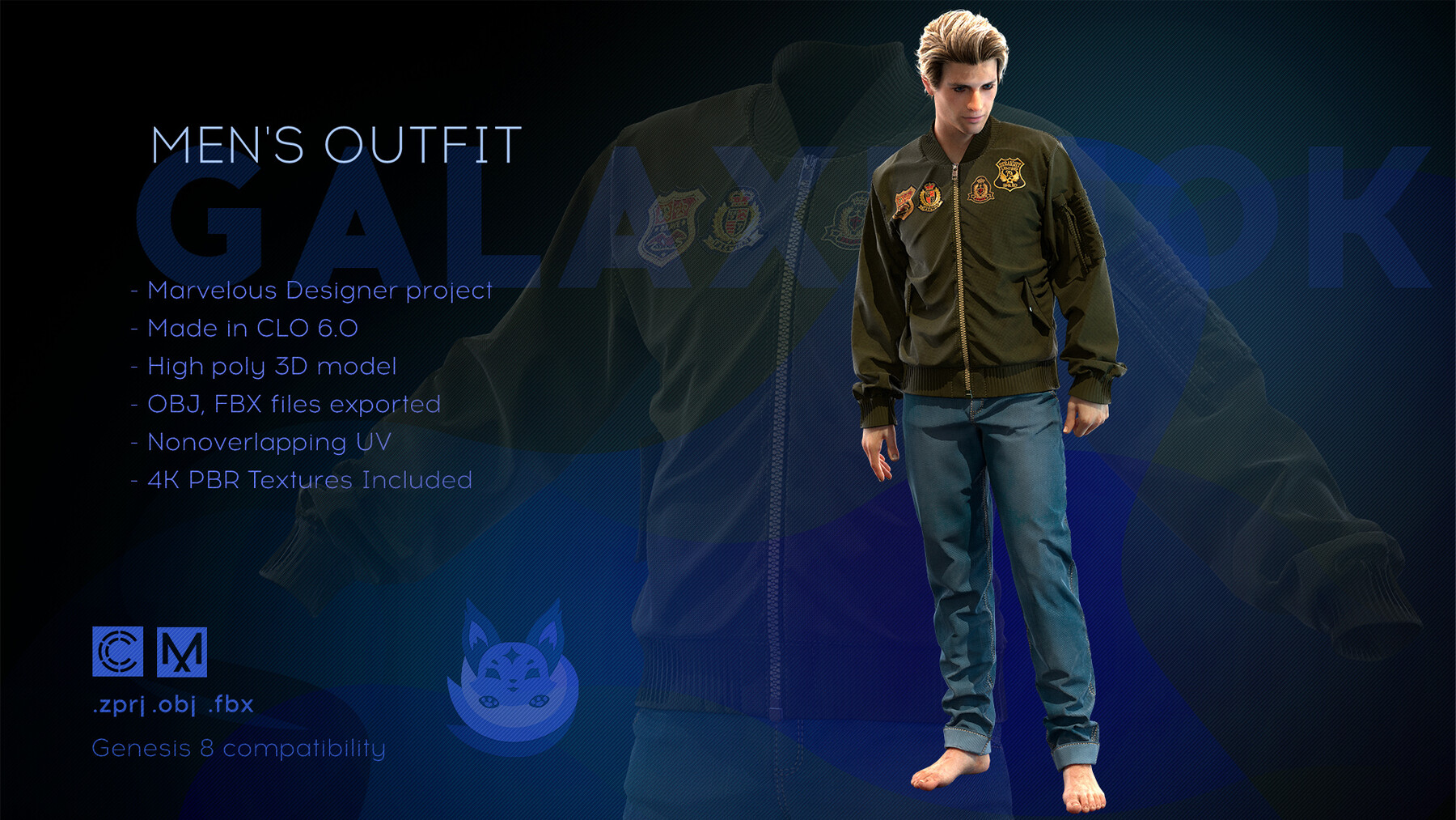 ArtStation - Men's outfit. Avatar genesis 8 Male. Marvelous Designer ...