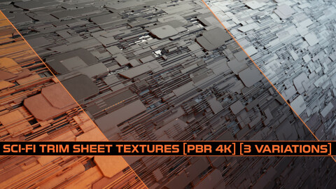 ArtStation - Sci fi Trim sheet texture 3 Variations With Alpha | Resources