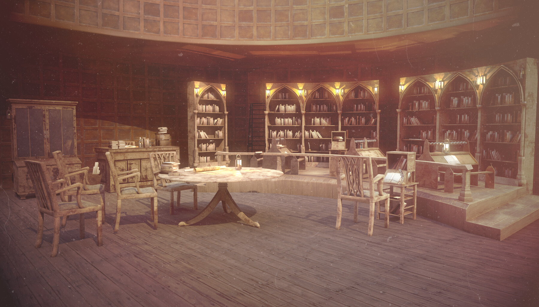 Medieval Library Interior