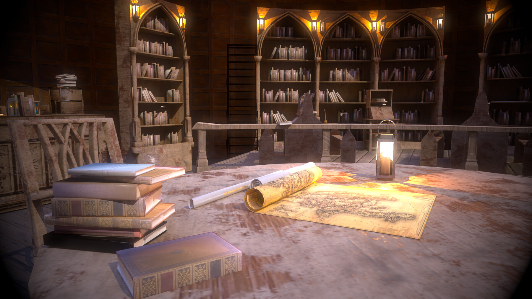 ArtStation - Medieval Library Model Pack Antique | Game Assets