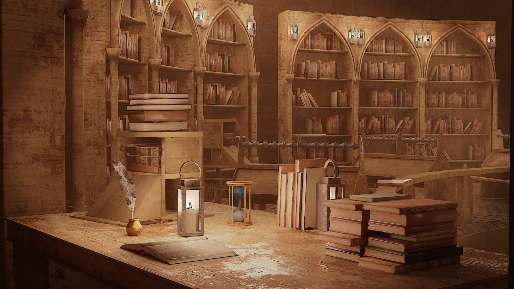 ArtStation - Medieval Library Model Pack Antique | Game Assets