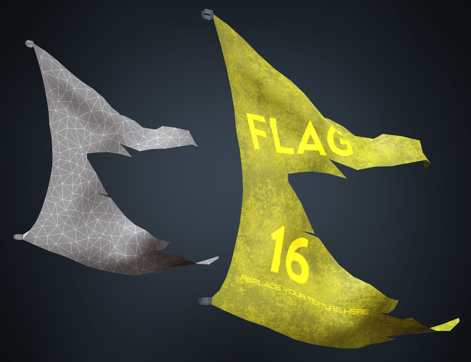 ArtStation - 20 Fully Loop Animated Flags Mid-poly 3D model | Game Assets