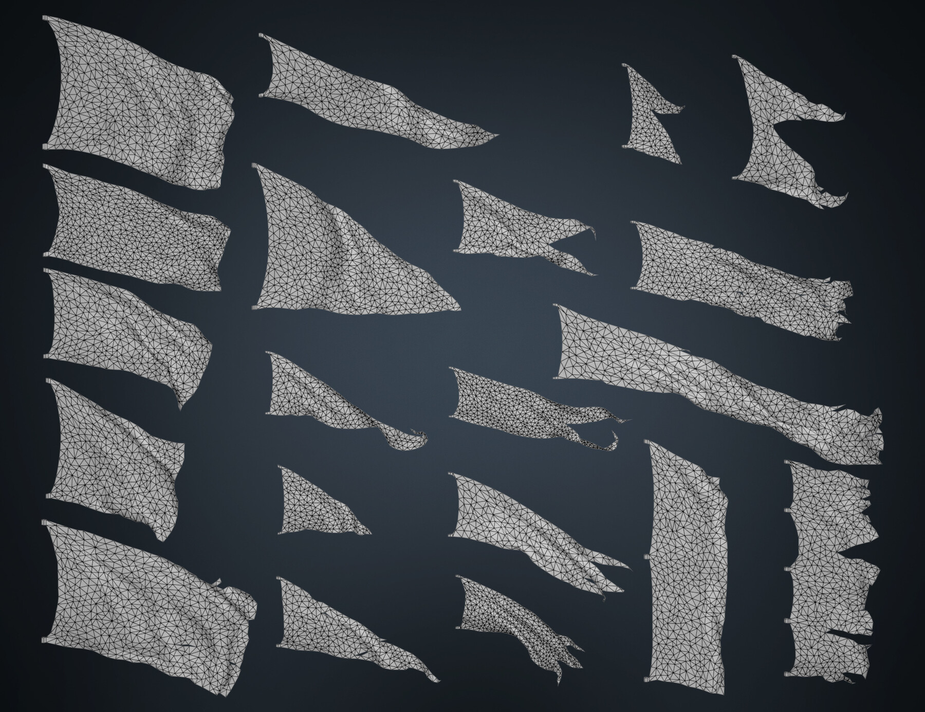 ArtStation - 20 Fully Loop Animated Flags Mid-poly 3D model | Game Assets
