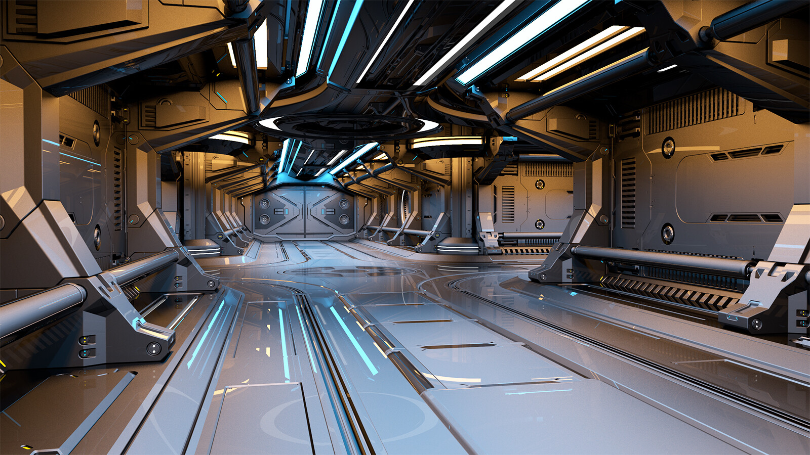 ArtStation - Sci - Fi Modular Corridor 2 - 3D Model | Resources