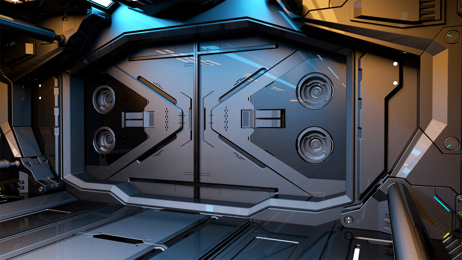 ArtStation - Sci - Fi Modular Corridor 2 - 3D Model | Resources