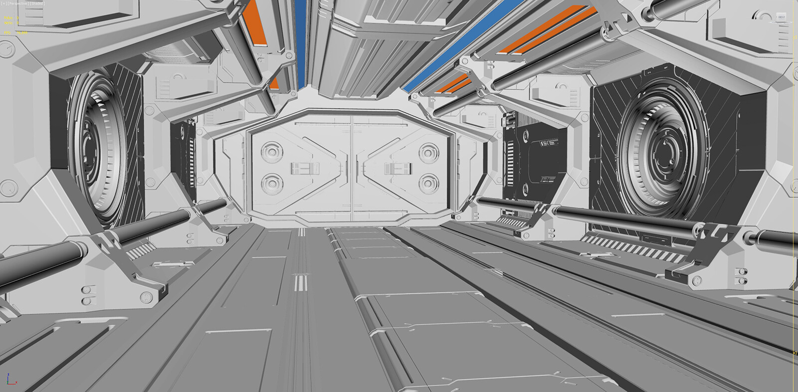 ArtStation - Sci - Fi Modular Corridor 2 - 3D Model | Resources