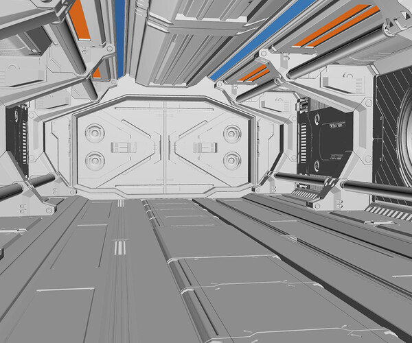 ArtStation - Sci - Fi Modular Corridor 2 - 3D Model | Resources