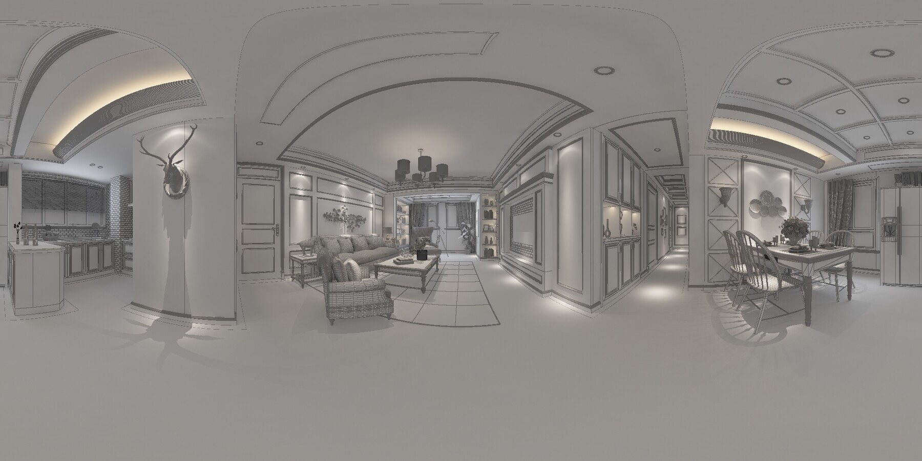 ArtStation - c American Style Living Room Restaurant Space 16 | Resources