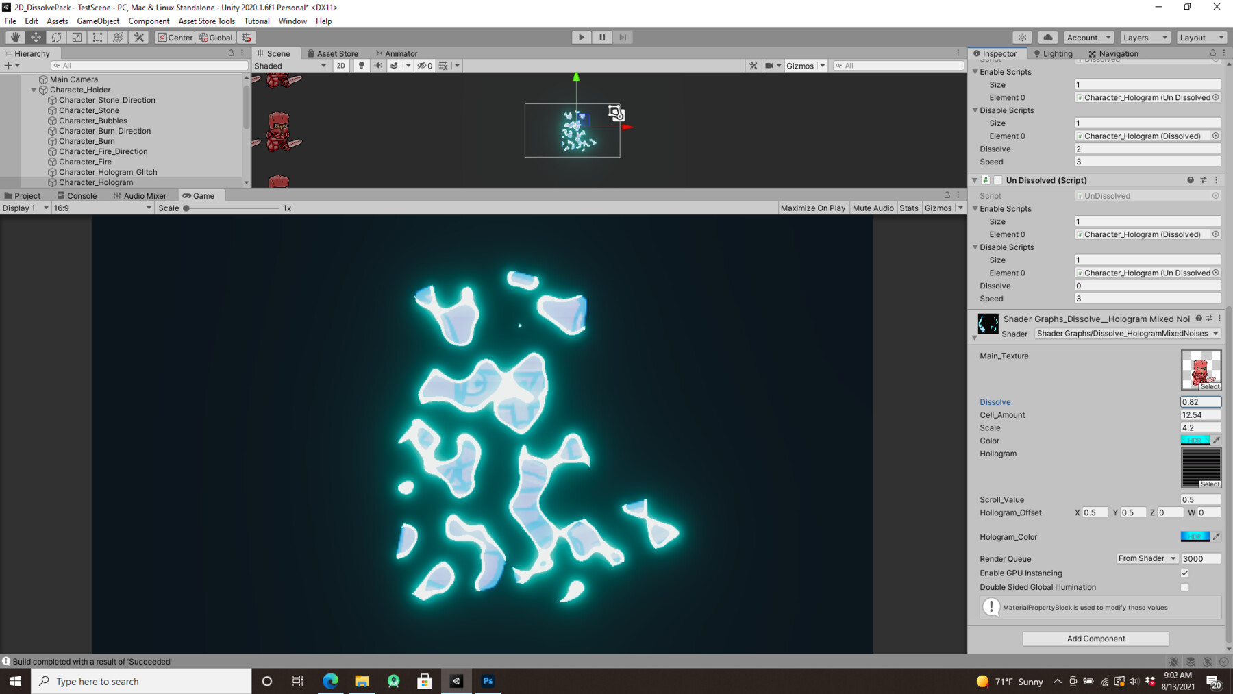 ArtStation - 2D Dissolve Effect Pack For The Universal Render Pipeline | Game Assets