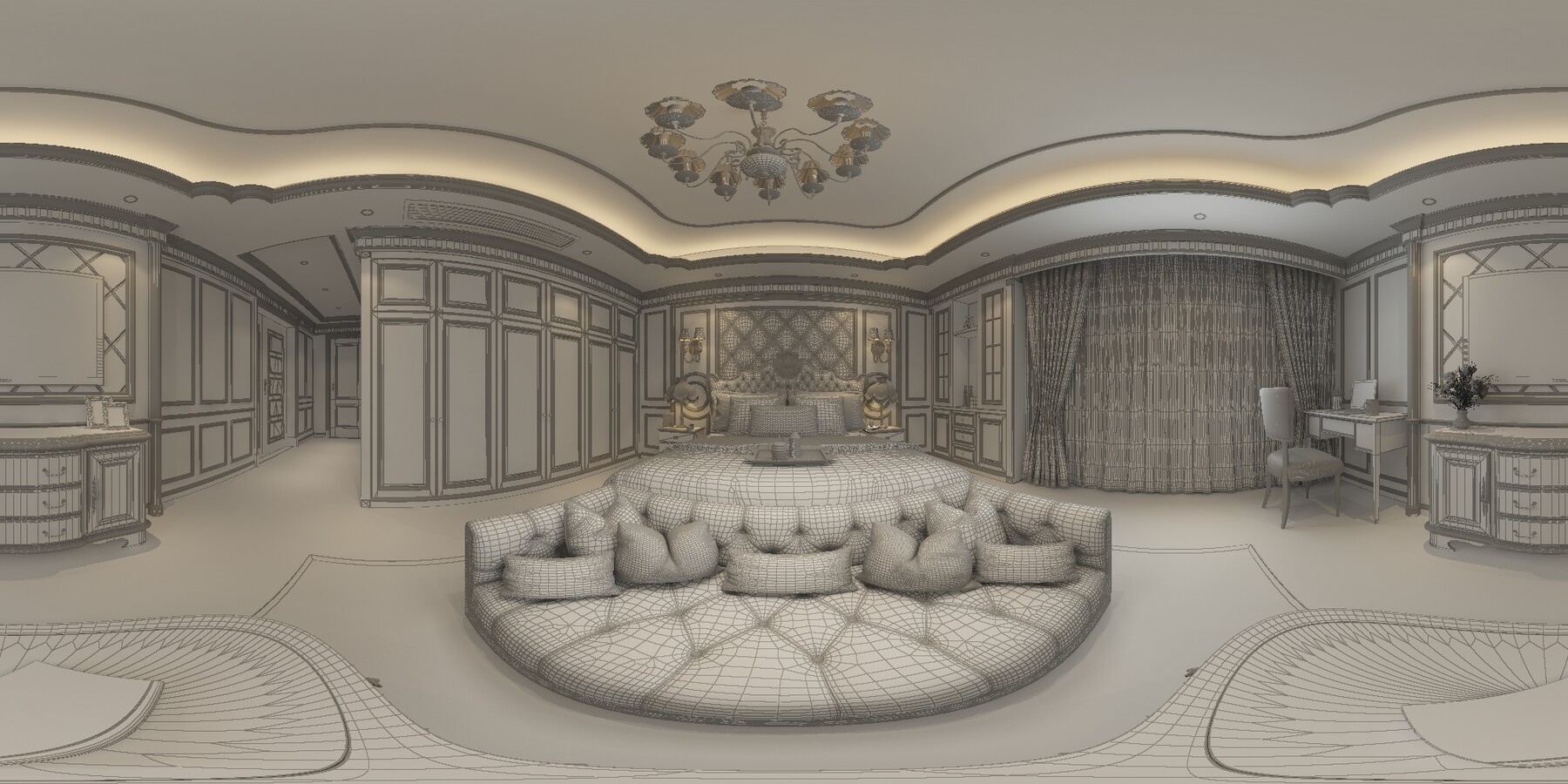 ArtStation - Panoramic European Style Family Bedroom Space 02 | Resources