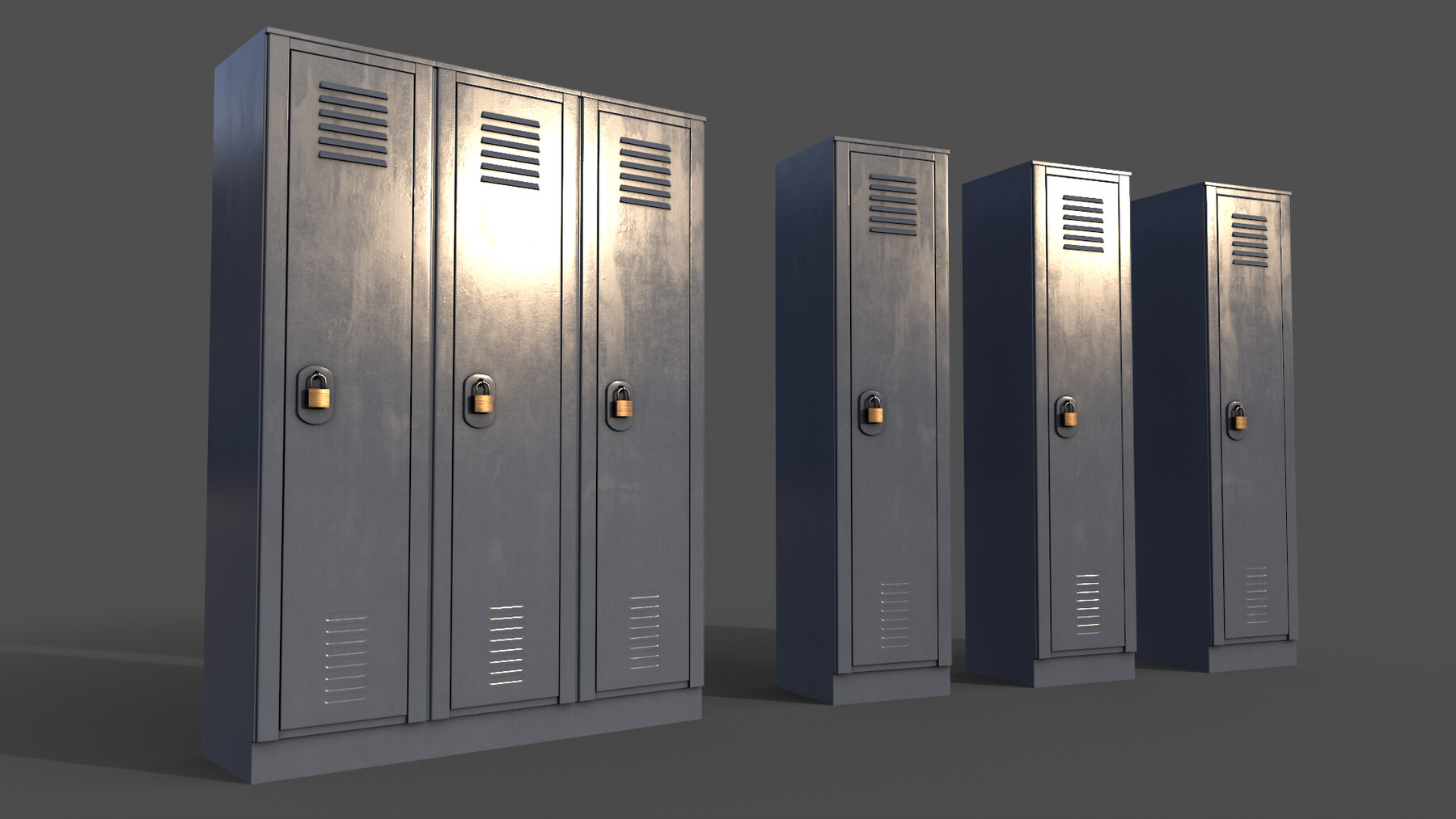 ArtStation - PBR School Gym Locker 01 - Grey | Game Assets