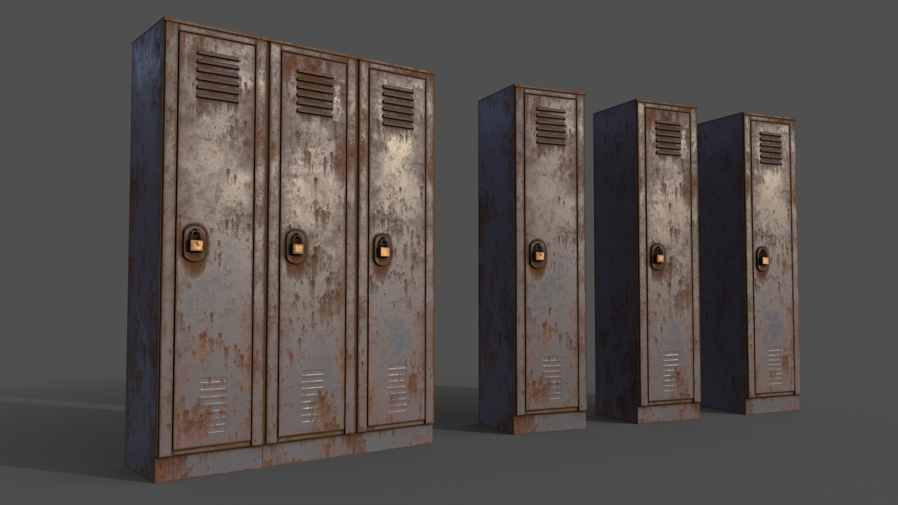 ArtStation - PBR School Gym Locker 01 - Grey | Game Assets