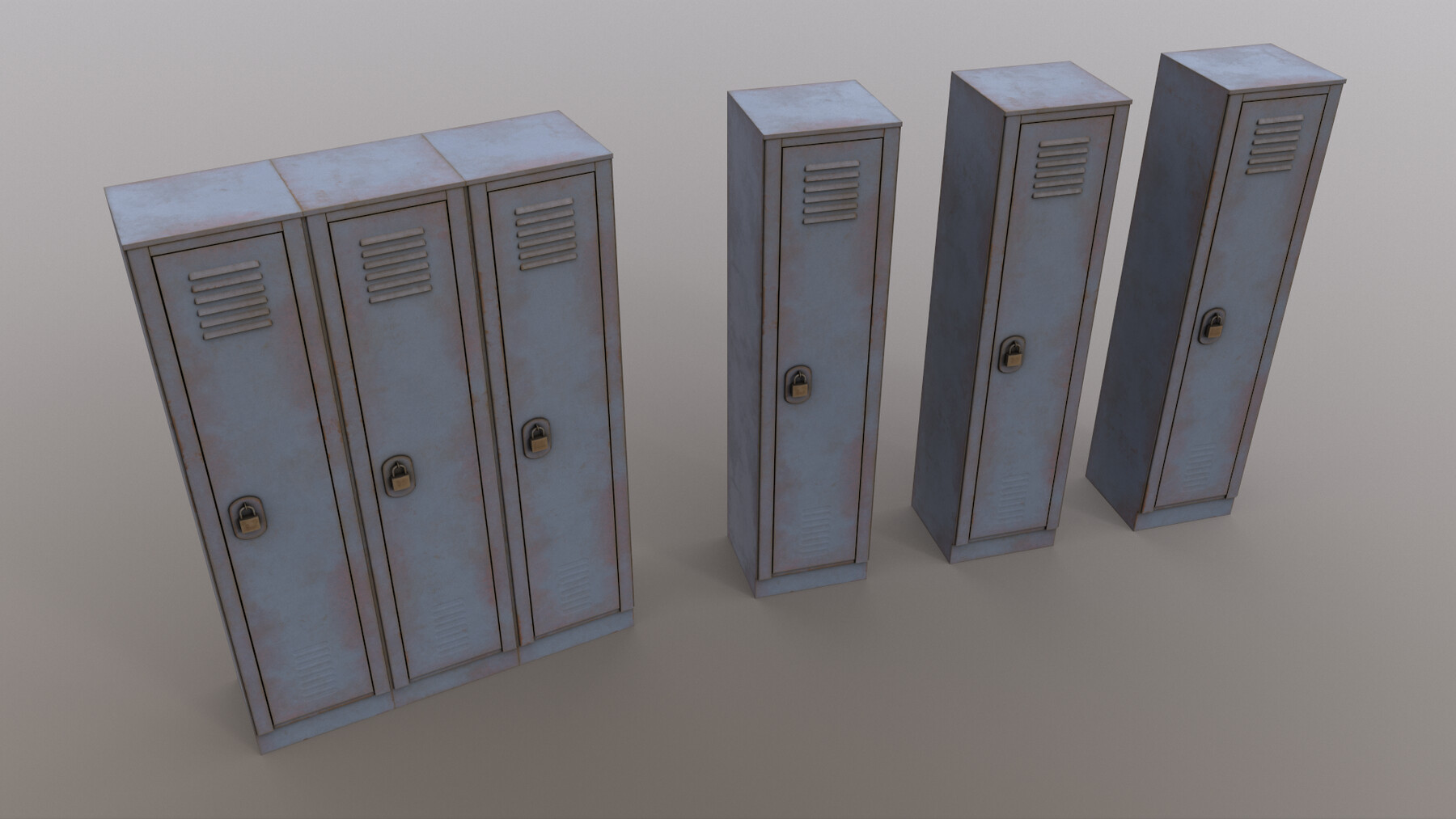 ArtStation - PBR School Gym Locker 01 - Grey | Game Assets