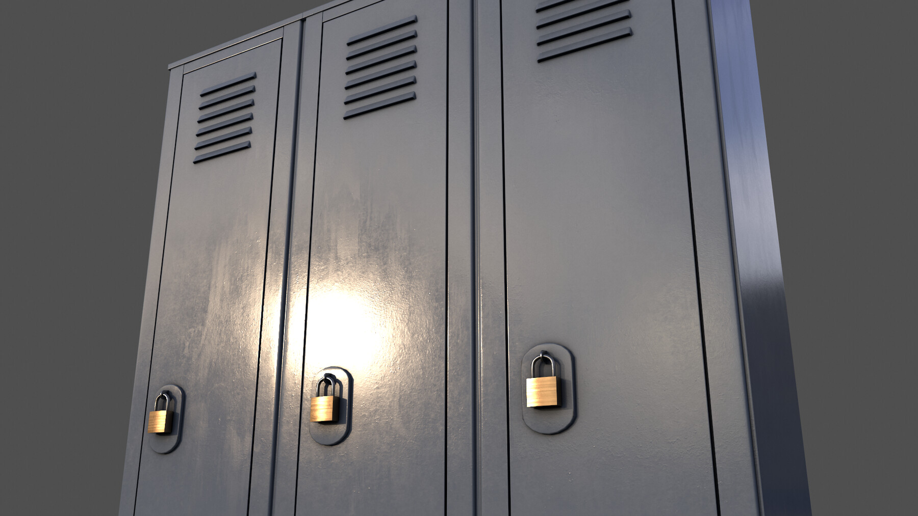 ArtStation - PBR School Gym Locker 01 - Grey | Game Assets