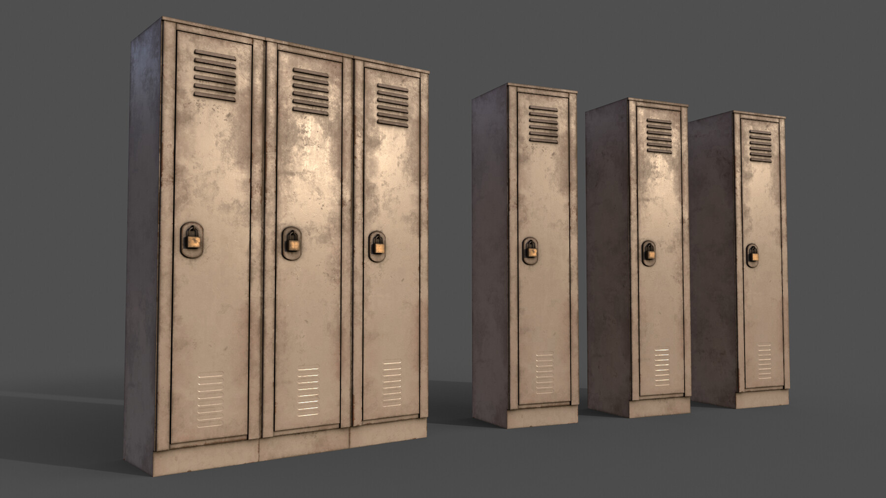 ArtStation - PBR School Gym Locker 01 - White | Game Assets