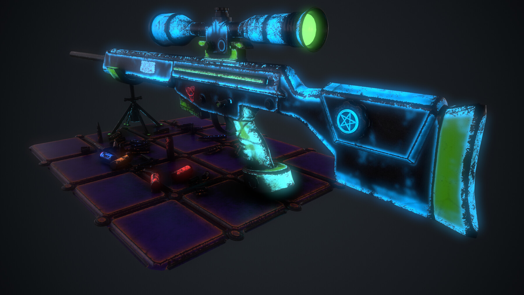 ArtStation - Sniper Rifle - NeonGux | Game Assets