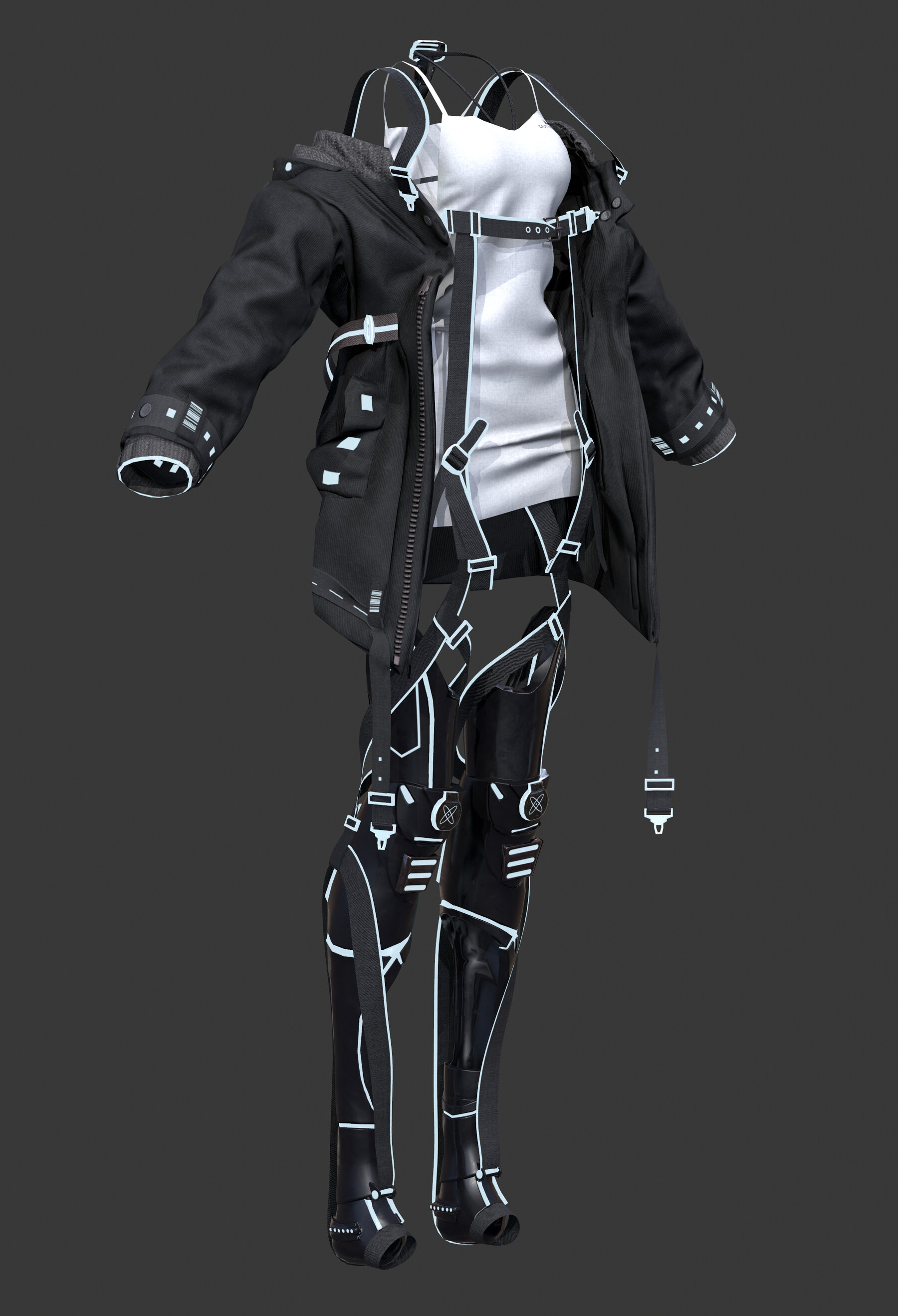 ArtStation - Outfit with stripes | Game Assets