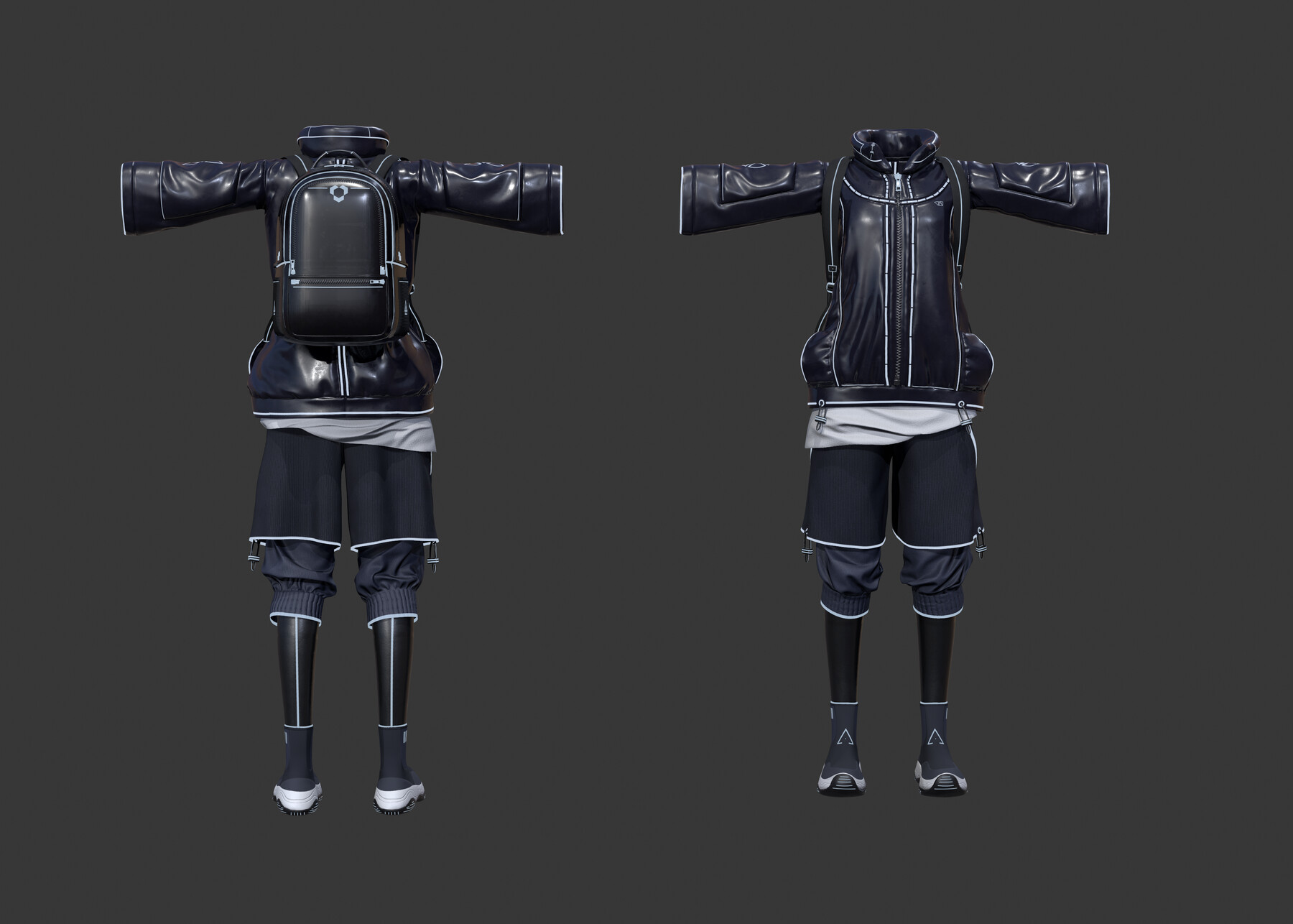 ArtStation - Outfit with backpack | Game Assets