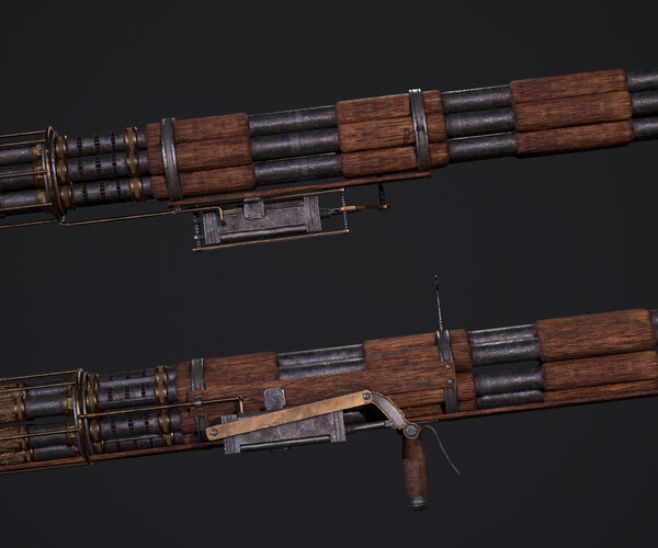 ArtStation - Steampunk Rocket Launcher PBR Low-Poly Game Ready Low-poly ...