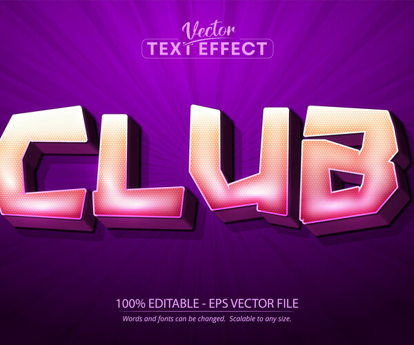 ArtStation - Club text, cartoon style editable text effect | Artworks