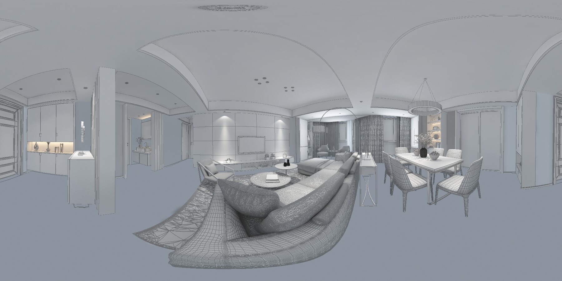 ArtStation - mic Modern Style Living Room Restaurant Space 86 | Resources